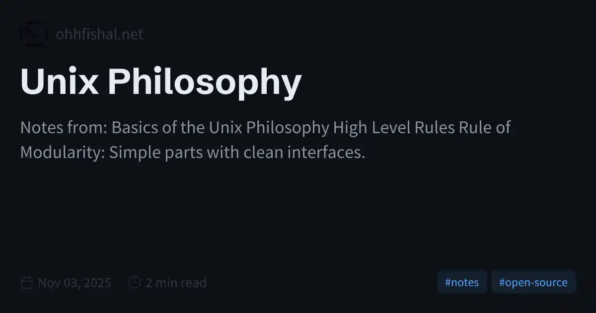 Unix Philosophy